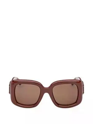 Max Mara Logo-plaque Square-frame Sunglasses - Pink