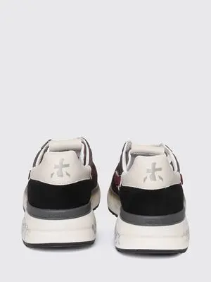 Premiata Mick Suede And Nylon Low-top Sneakers With Contrast Logo