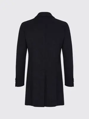 Tagliatore Knee-length Single-breasted Coat In Virgin Wool And Cashmere With Lapels