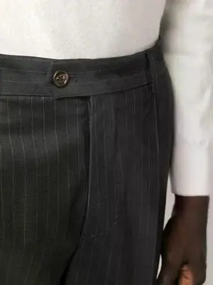 Brunello Cucinelli Chalk-stripe Virgin-wool Tailored Trousers