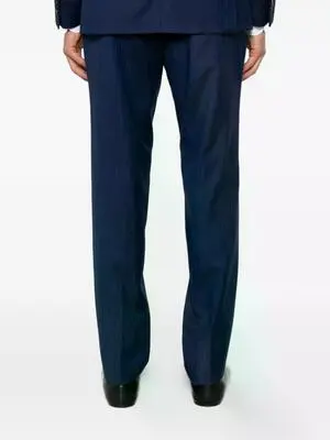 LUIGI BIANCHI MANTOVA Herringbone-pattern Single-breasted Suit - Blue