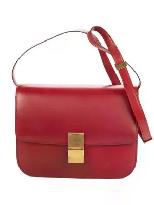 Celine Medium Classic Box Shoulder Bag - Red