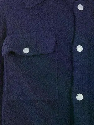 LANEUS Bouclé-texture Overshirt