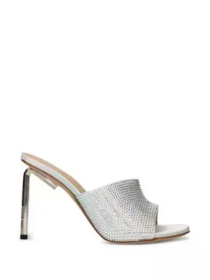 Off-White Crystal-embellished Satin Sandals - Silver
