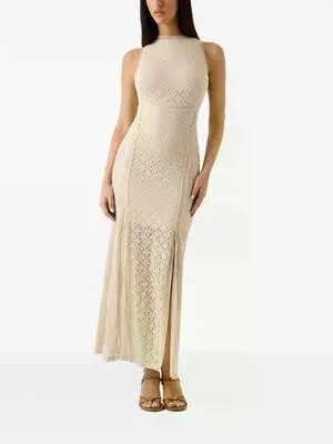 Guess Openwork Long Dress - Neutrals