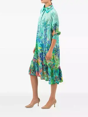 SARACO Floral-print Ruffled Midi Dress