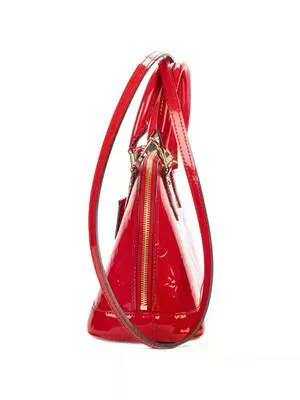 LOUIS VUITTON Bb Alma Monogram Vernis Tote Bag - Red