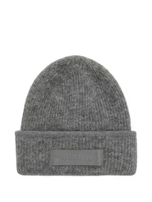 Jacquemus Le Bonnet Ribbed Beanie Hat - Grey