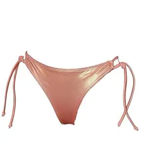 BRASINI SWIMWEAR Copa Tie Side Thong Bikini Bottom Blush Shimmer