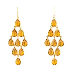 LATELITA Erviola Gemstone Cascade Earrings Gold Citrine Hydro - Gold/yellow