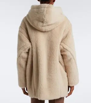 Max Mara Hooded Alpaca, Wool, And Silk Zip-up Coat