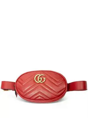Gucci Gg Marmont Quilted Belt Bag - Red