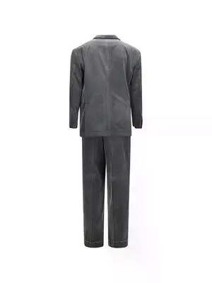Brunello Cucinelli Frosted Cotton Corduroy One-and-a-half Breasted Tailor Blazer With Metal Buttons - Grey