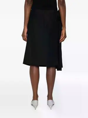 N°21 Crystal-embellished Draped Midi Skirt