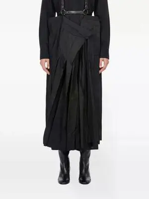 Junya Watanabe Harness-detail Pleated Midi Skirt