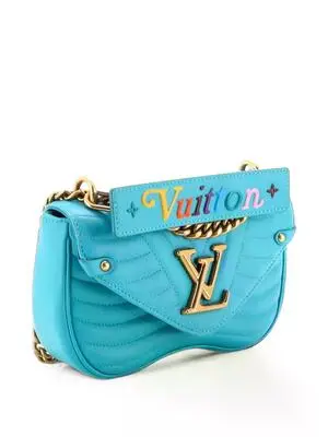 LOUIS VUITTON New Wave Chain Bag Quilted Leather Pm Shoulder Bag - Blue