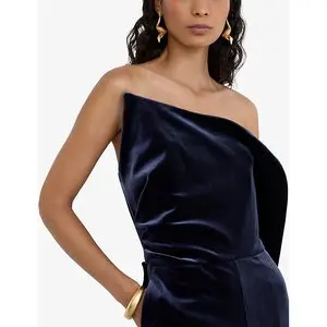 REISS Dasha Structured Strapless Stretch-velvet Jumpsuit
