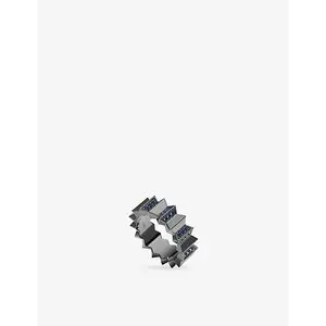 APM MONACO Up And Down Ruthenium Plated Alloy And Cubic Zirconia Ring