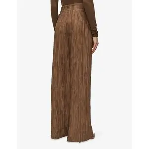 JOSEPH Selene Crinkled Wide-leg Lyocell-blend Trousers