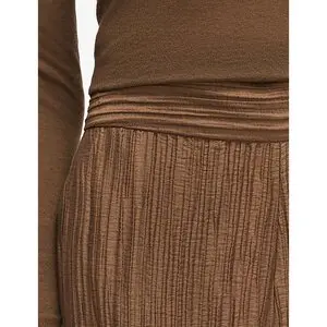 JOSEPH Selene Crinkled Wide-leg Lyocell-blend Trousers