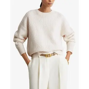 REISS Leah Jacquard-knit Wool And Cashmere Jumper