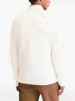 Barbour Newtown Logo-embroidered Sweater - Neutrals