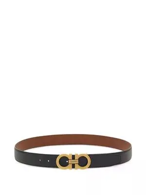 FERRAGAMO Gancini Reversible And Adjustable Belt - Black