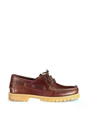 LUMBERJACK Newton Lace-up Leather Boat Shoes - Brown