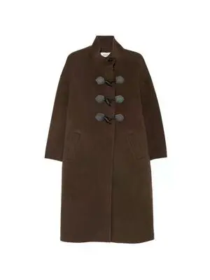 Ba&sh Kaya Toggle-fastening Funnel-neck Coat - Brown