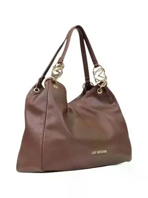 Moschino Logo-plaque Pebbled-effect Tote Bag