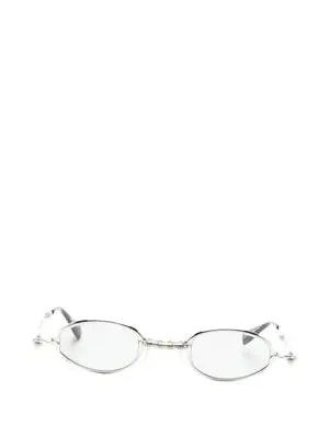 KUBORAUM Hammered-effect Oval-frame Sunglasses