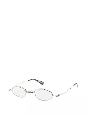 KUBORAUM Hammered-effect Oval-frame Sunglasses