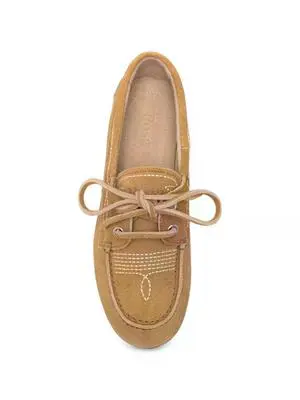 POSA Contrast-stitch Lace-up Boat Shoes