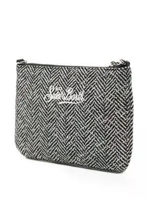 MC2 SAINT BARTH Mini Parisienne Herringbone Strass-embellished Clutch Bag