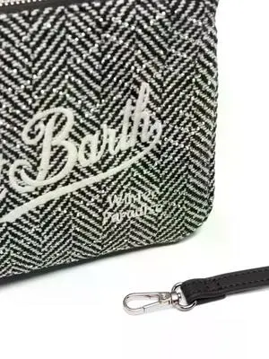 MC2 SAINT BARTH Mini Parisienne Herringbone Strass-embellished Clutch Bag
