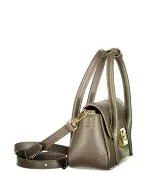 COCCINELLE Mini C-me Lock Grained-leather Tote Bag - Brown