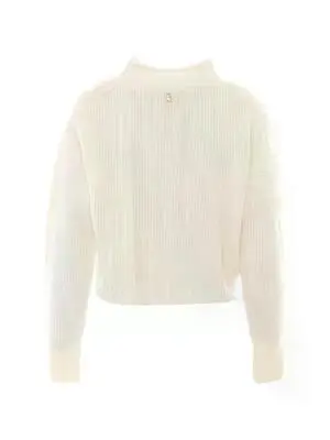 Patrizia Pepe Fringed Ribbed-knit Sweater