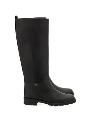 FERRAGAMO Knee High Gancini Ornament Boots