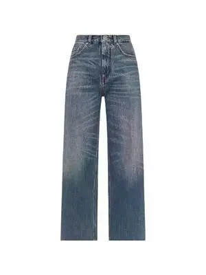 Seventy Faded-effect Wide-leg Jeans - Blue