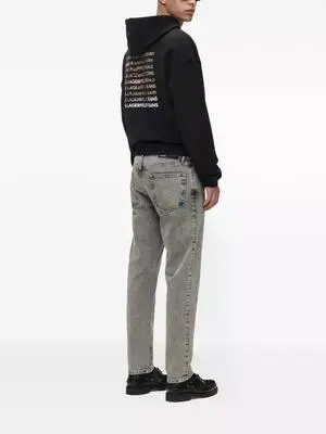 Karl Lagerfeld Acid-wash Tapered Jeans - Grey
