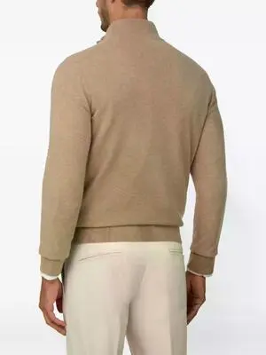 Boggi Milano Roll-neck Jumper Buttons In Wool Cashmere