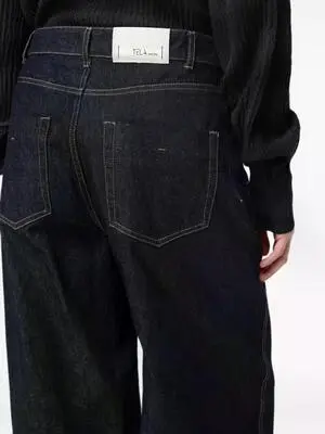 TELA Contrast-stitch Wide-leg Jeans