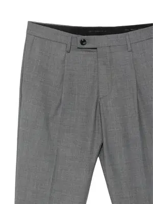 MICHAEL COAL Frederick Pleated-detail Tailored Trousers - Grey