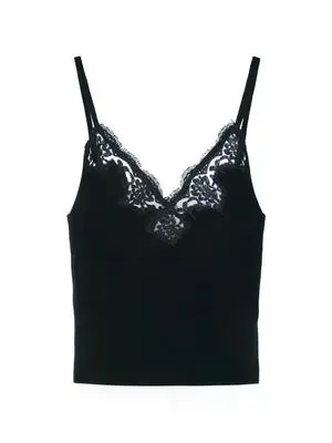 ERMANNO FIRENZE Lace-trim Top - Black