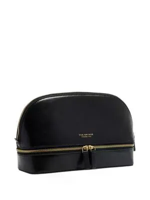 THE BRIDGE Lara Logo-print Leather Make-up Bag - Black