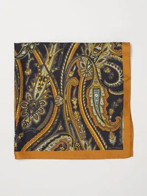Etro Square Scarf In Pure Silk With Paisley Print And Straight Hem