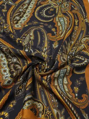 Etro Square Scarf In Pure Silk With Paisley Print And Straight Hem