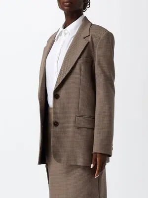 MAR DE MARGARITAS Single-breasted Houndstooth Blazer With Peak Lapels