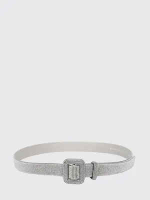Benedetta Bruzziches Satin Belt With Crystal Jewel Buckle - Silver
