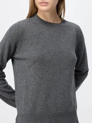 Fabiana Filippi Wool, Silk And Cashmere Sweater With Pussy-bow Neck - Grey